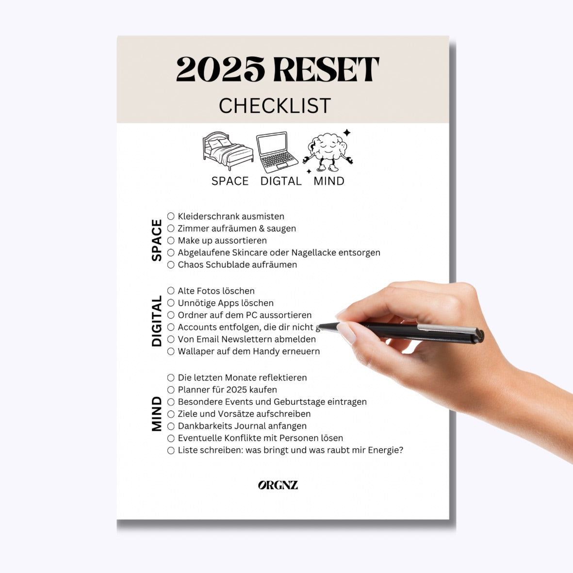 2025 Reset Checkliste – ORGNZ | Meila Media GmbH